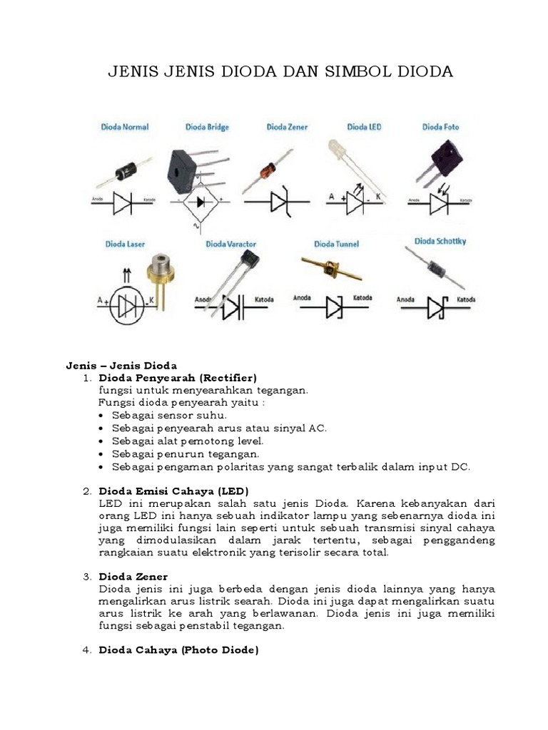 Jenis Jenis Dioda Dan Simbol Dioda | PDF