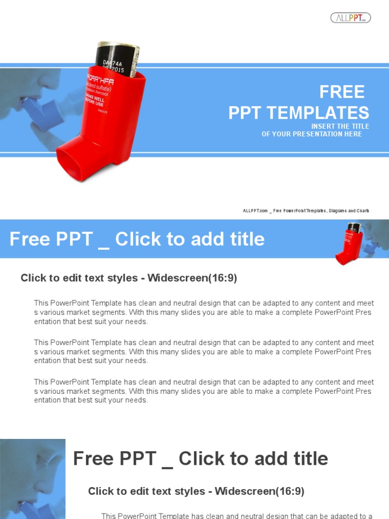 Asthma Inhaler PowerPoint Templates Widescreen | PDF