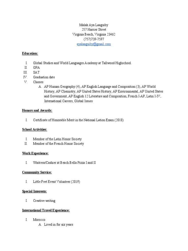 Academic Resume Malak L | PDF