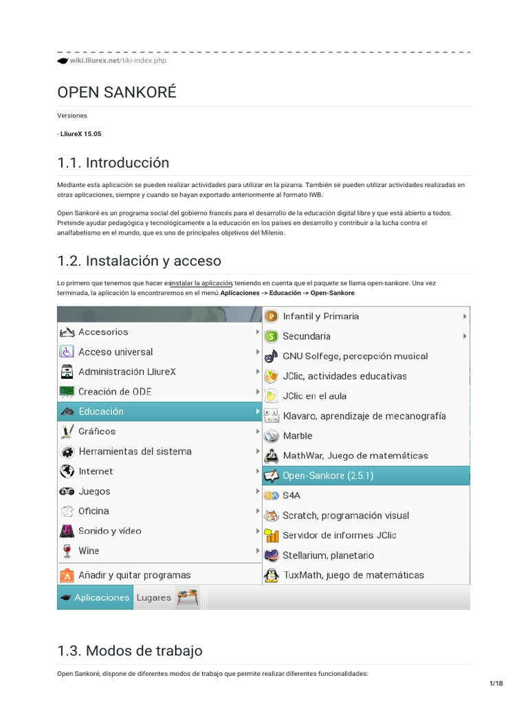 Manual Open Sankore 2019 Wiki-Lliurex-Net | PDF | Archivo de ...