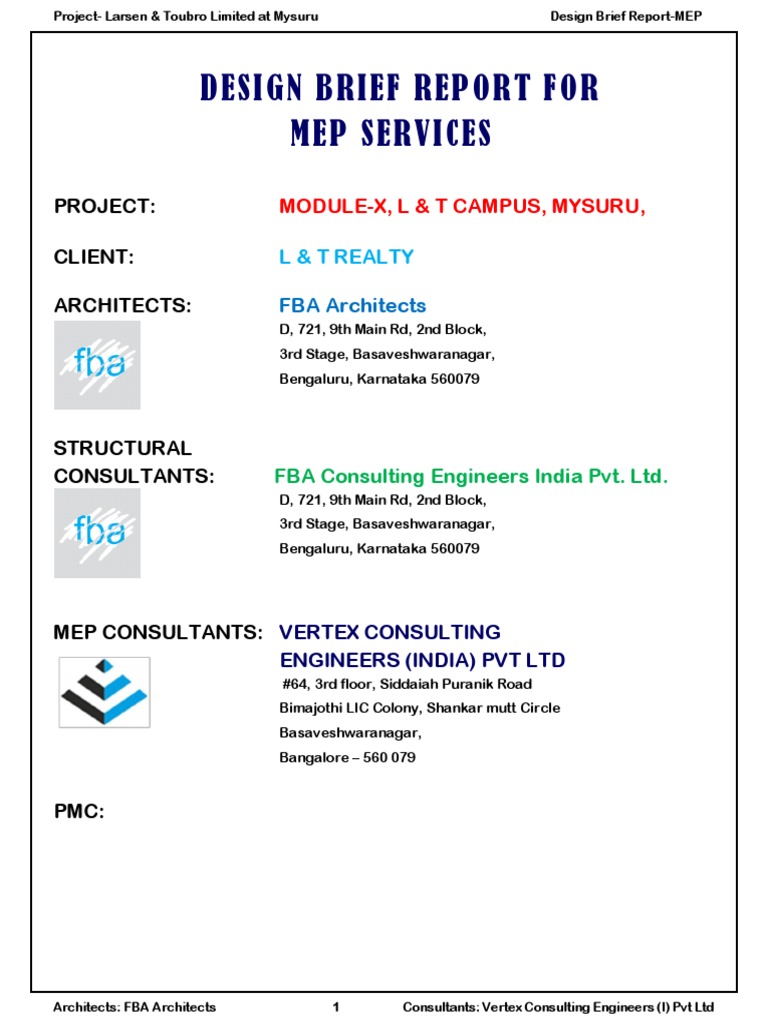 L&T Mysuru Sez-Ii-Mep DBR For Module X-31.12.2020-R2 | PDF | Electrical ...