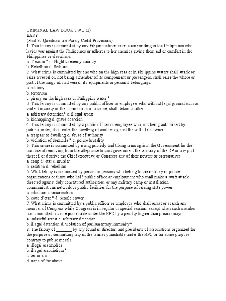 Criminal Law Book Two Overview | PDF | Plea | Arraignment