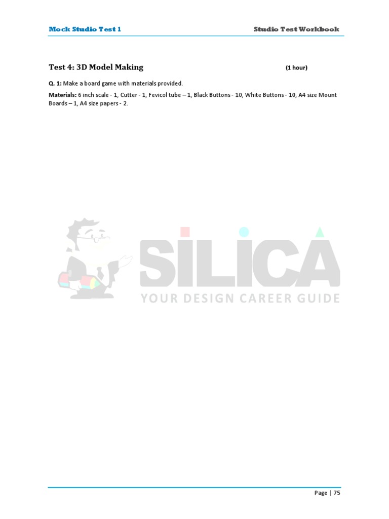 Nid Studio Test Mock 3d Model Making Test | PDF
