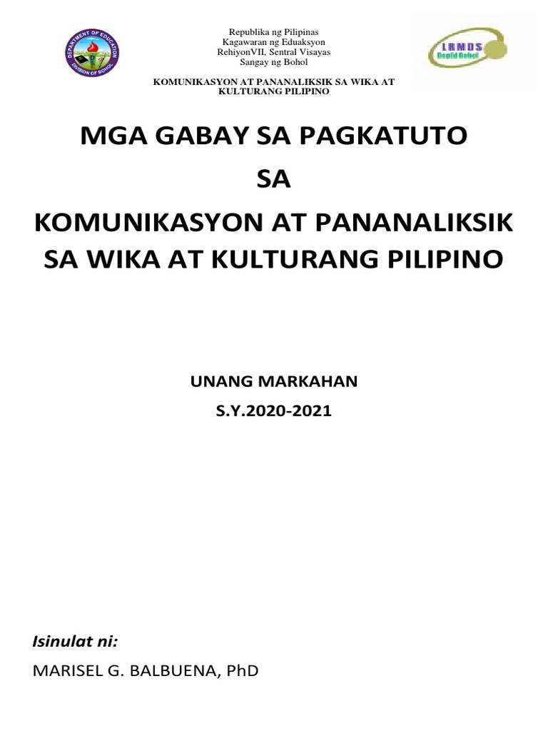 Fil-11 Q1 LAS Wk1 Day1-3 | PDF