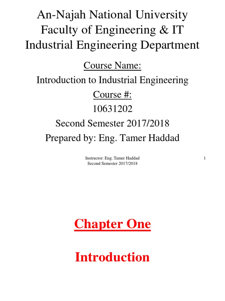 Chapter 1 - Introduction | PDF | Industrial Engineering | System