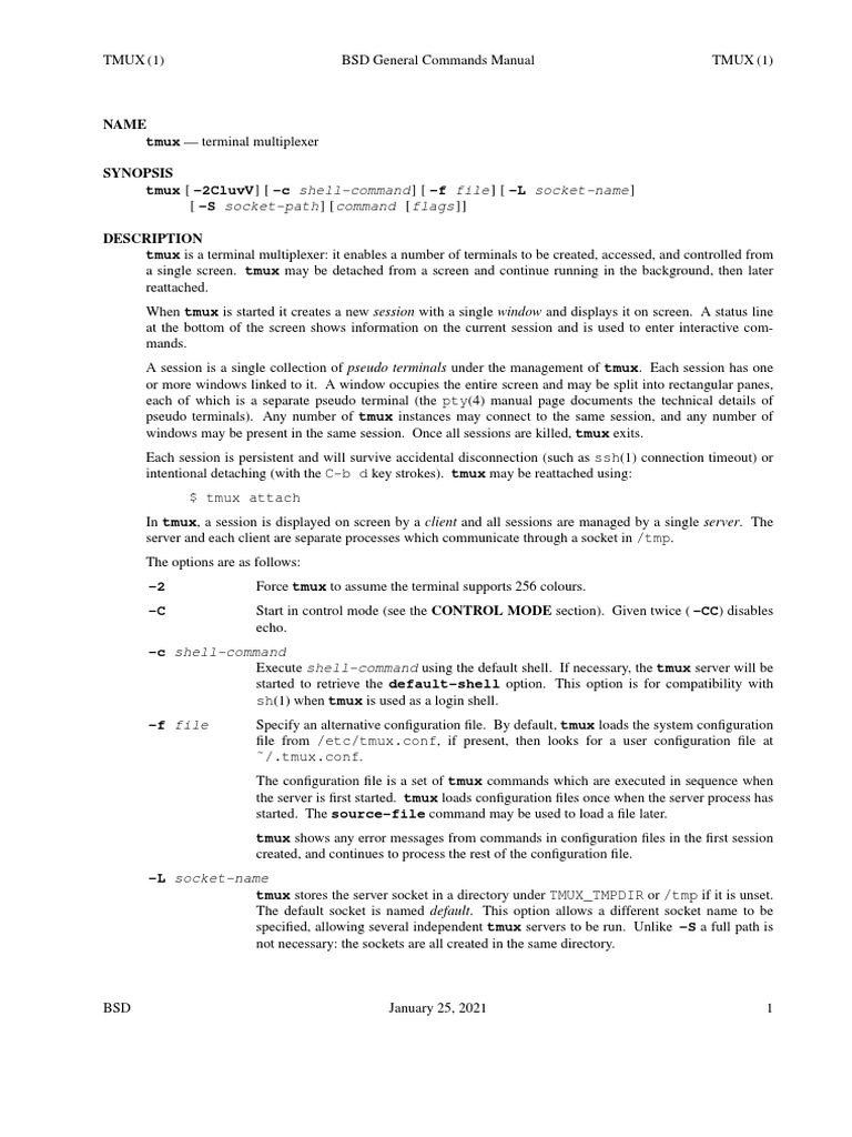 Tmux | PDF | Computer Terminal | Shell (Computing)