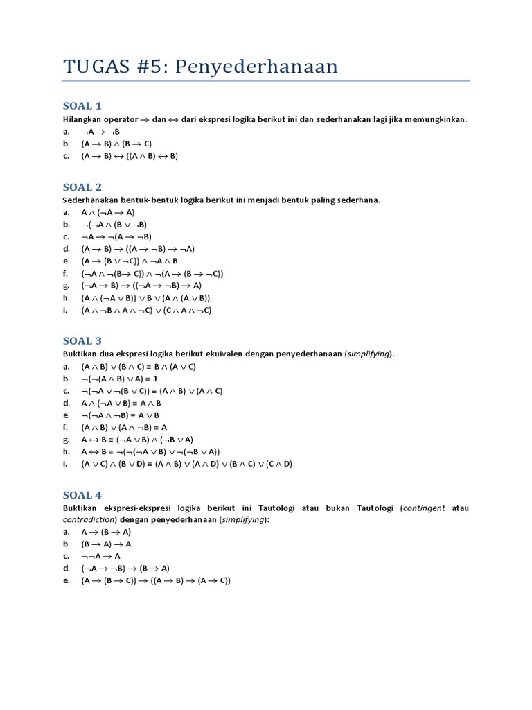 TUGAS#5 Penyederhanaan | PDF