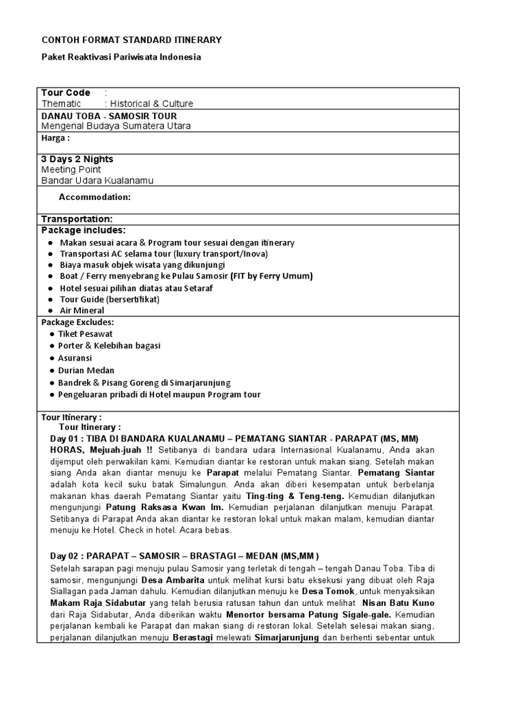 Contoh Format Standar Paket | PDF