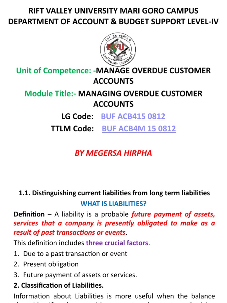 Managing Overdue Customer Accounts | PDF | Bad Debt | Current Liability