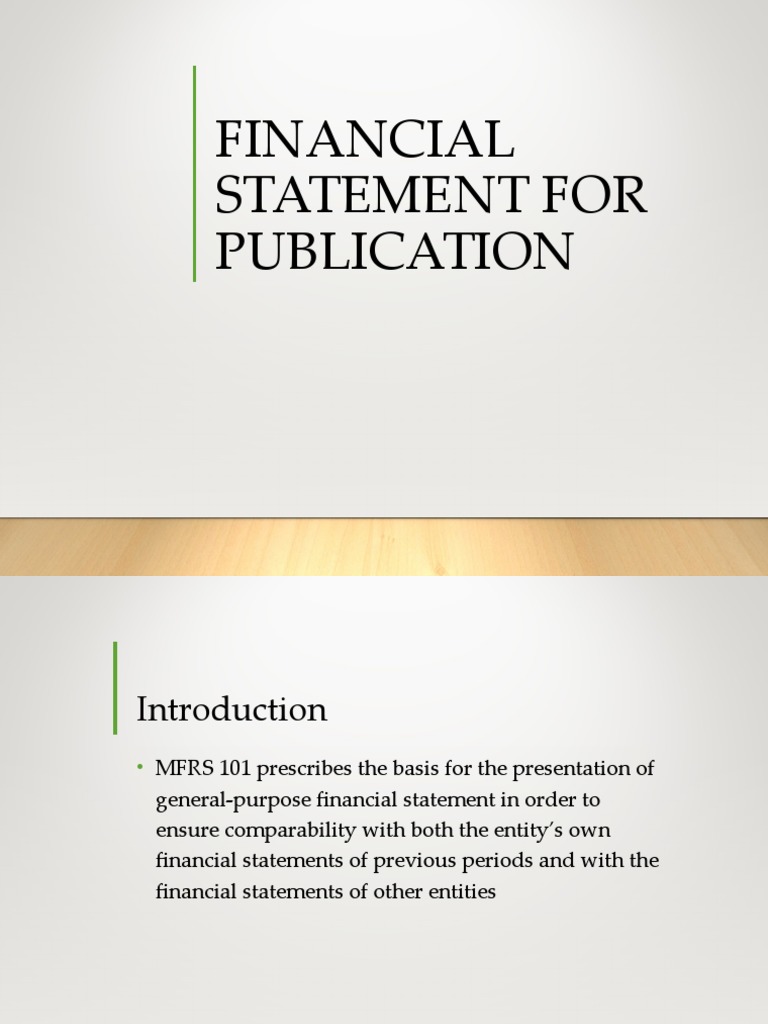 Preparation of Financial Statement For Publication | PDF | Financial ...