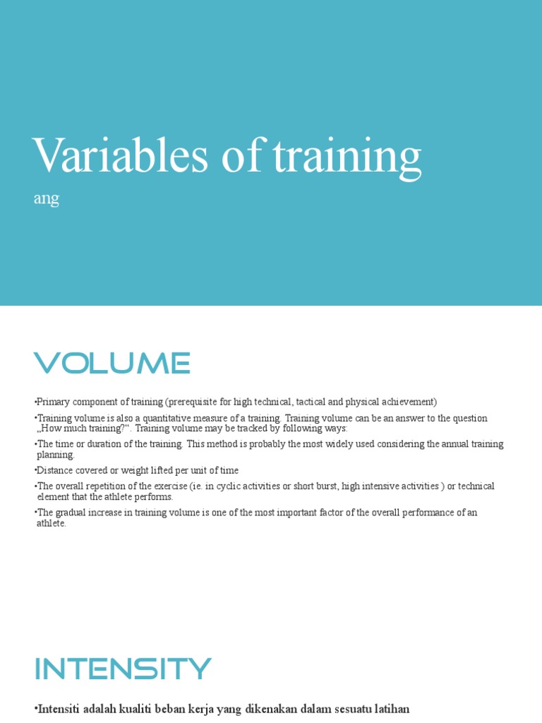 Variables of Training | PDF | Workload | Nature
