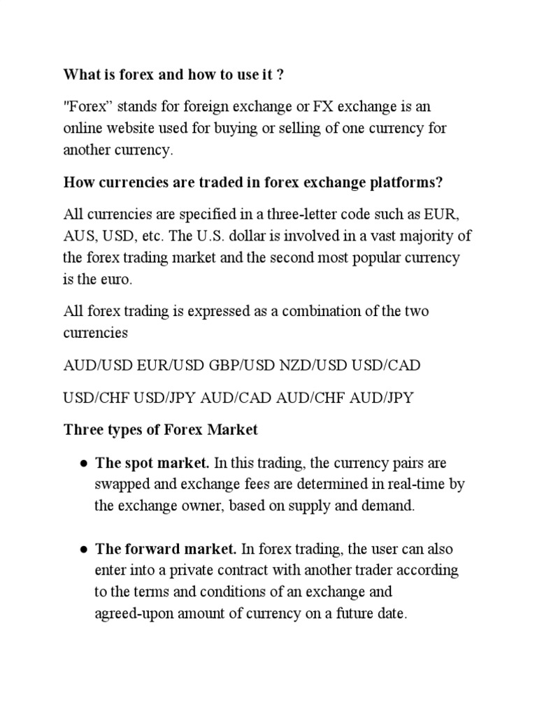 What Is Forex and How To Use It | PDF