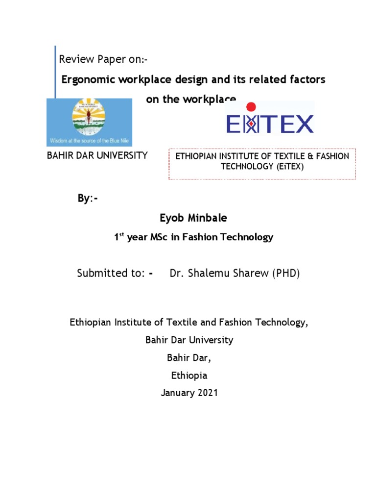 Ergonomic Workplace Design Review | PDF | Human Factors And Ergonomics ...