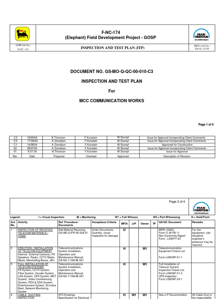 F-NC-174 (Elephant) Field Development Project - GOSP: Inspection and ...