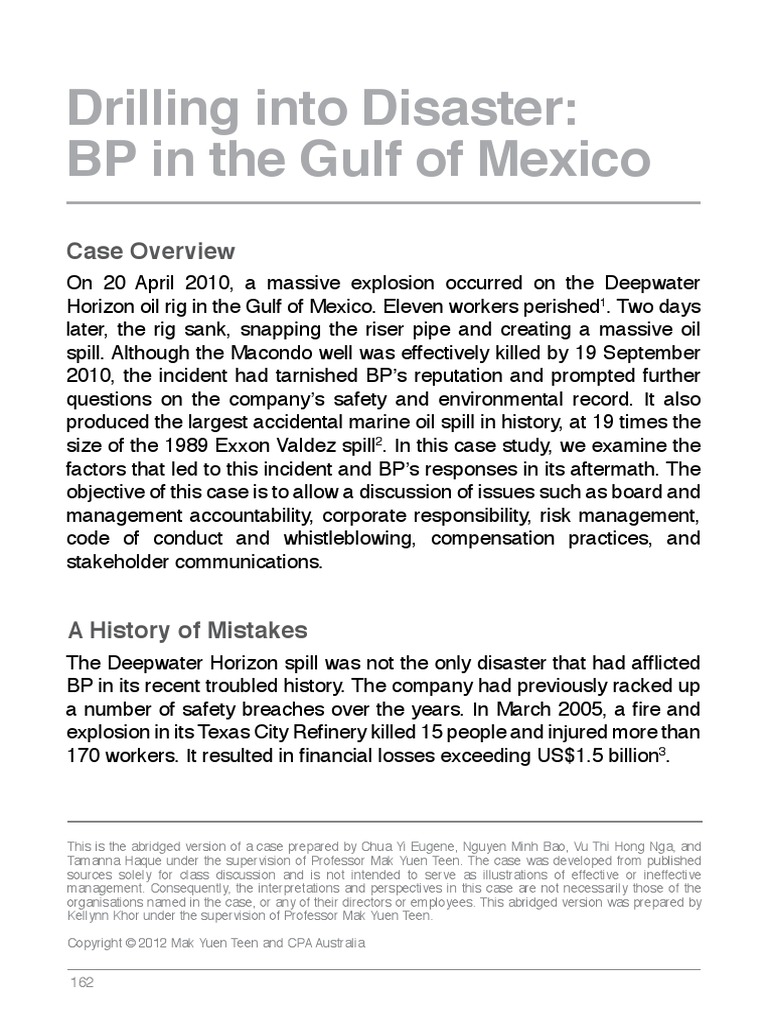 Case16 - BP in The Gulf of Mexico | PDF | Bp | Deepwater Horizon Oil Spill