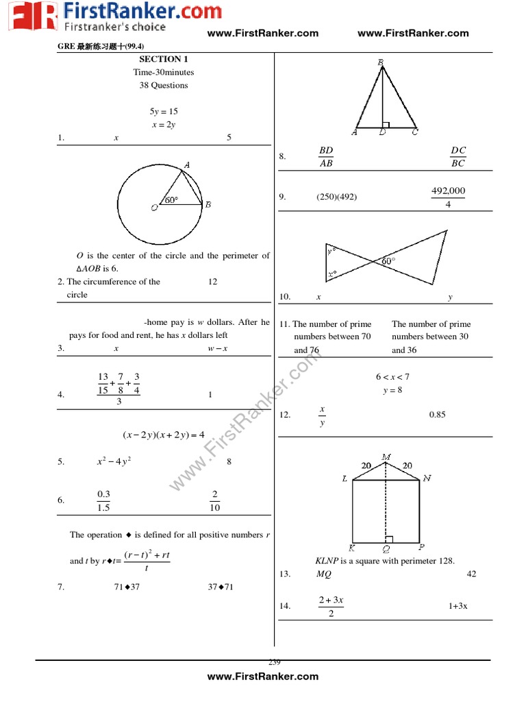GRE Practice Questions Set 10 | PDF | Ice Age | Oxygen