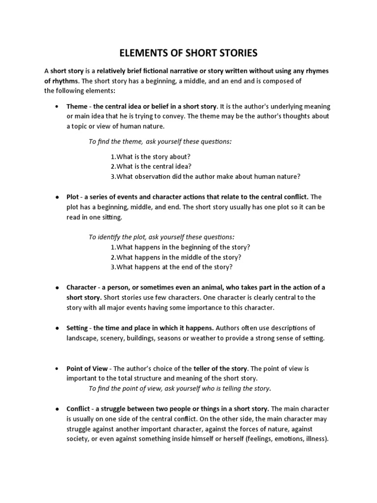 Element of Short Stories | PDF | Metre (Poetry) | Poetry