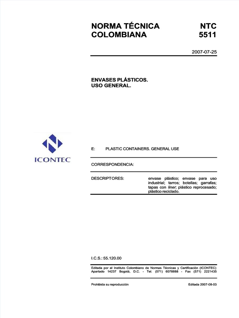 NTC 5511 | PDF | Science | Naturaleza