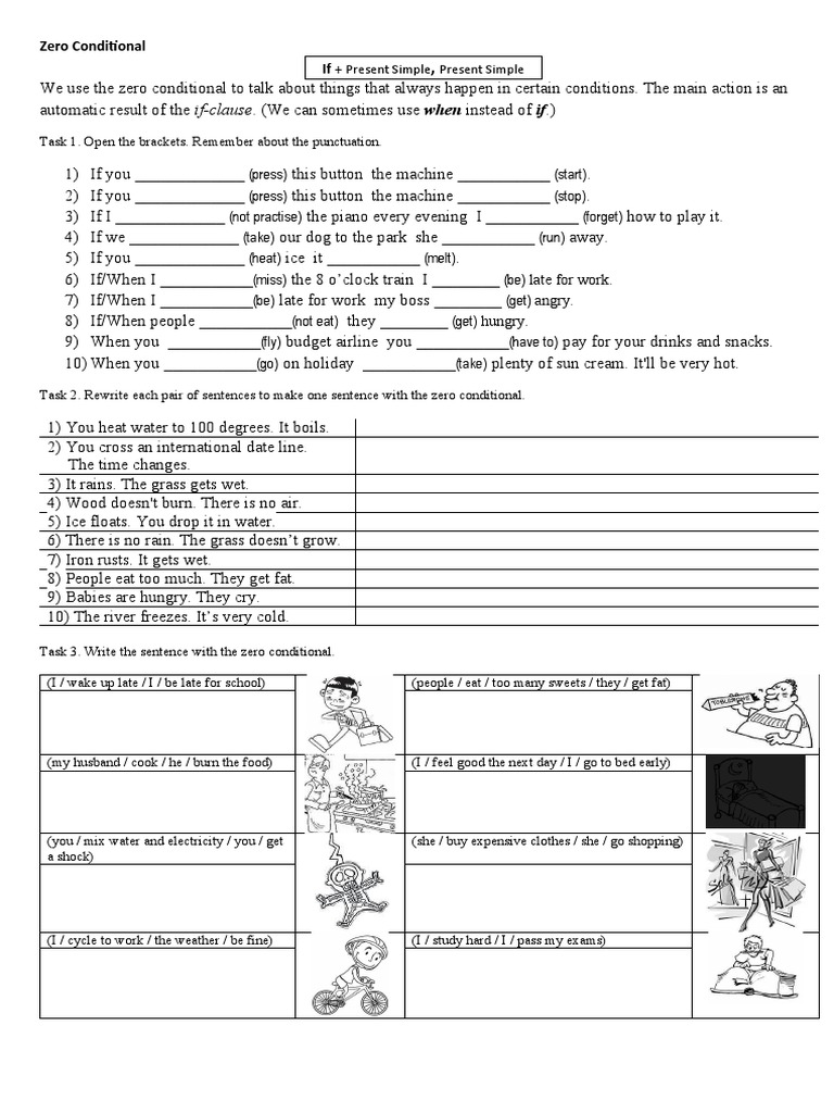 Zero Conditional Fun Activities Games Grammar Drills 37212 | PDF