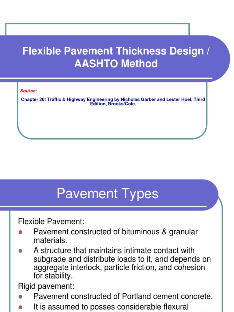 Flexible Pavement Thickness Design / AASHTO Method: Source | PDF | Road ...