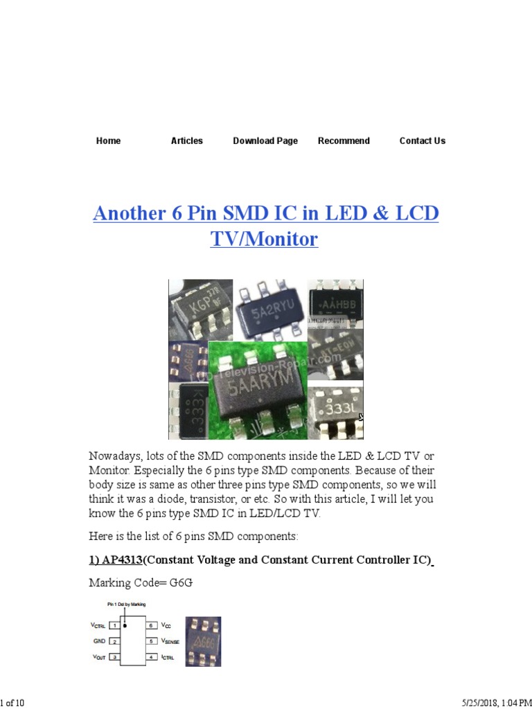 Another 6 Pin SMD IC in LED & LCD TV/Monitor: Home Articles Download ...
