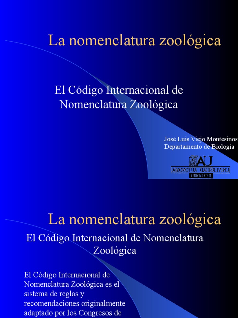 El Código Internacional de Nomenclatura Zoológica | PDF | Taxonomía (biología) | Clasificación ...