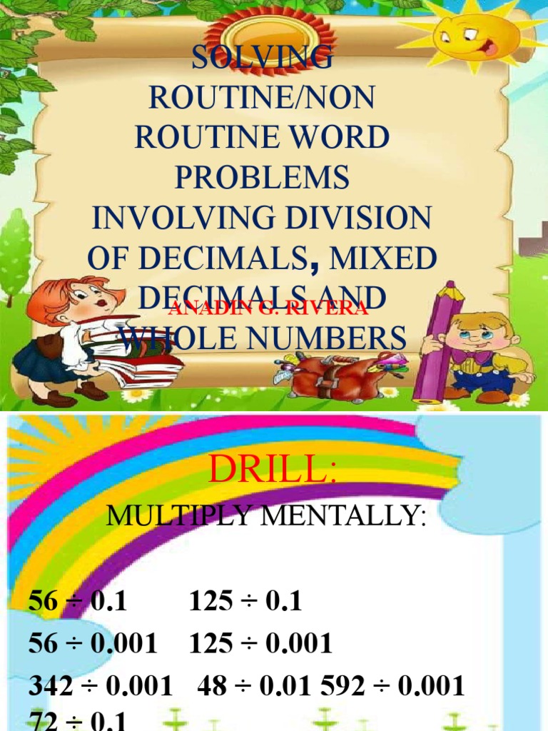 Solving Routine/Non Routine Word Problems Involving Division of ...