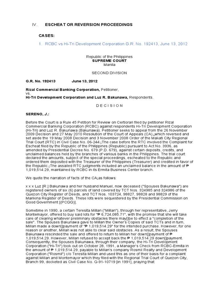 Escheat Proceedings in the Philippines | PDF | Cheque | Payments