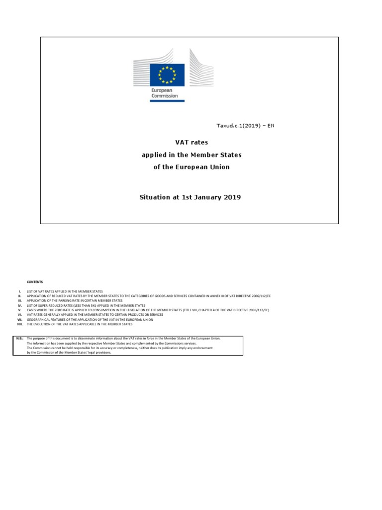 Vat Rates Europe | Download Free PDF | Lignite | Value Added Tax