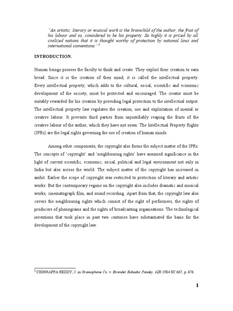 IPR Project | PDF | Copyright Infringement | Copyright