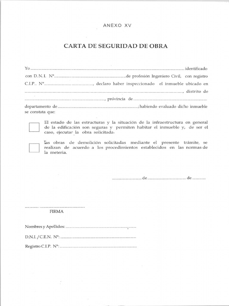 Carta de Seguridad | PDF