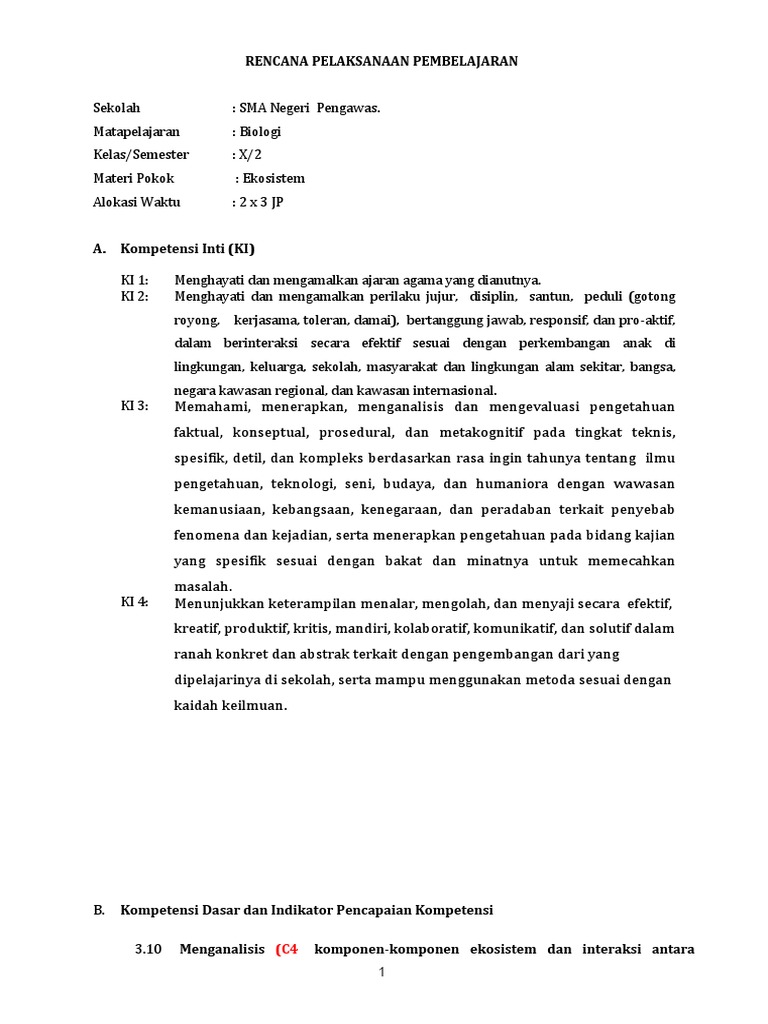 Contoh RPP Yang Benar | PDF