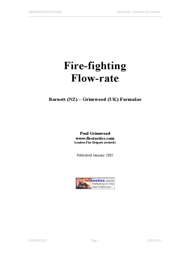 Fire-Fighting Flow-Rate: Barnett (NZ) - Grimwood (UK) Formulae | PDF ...