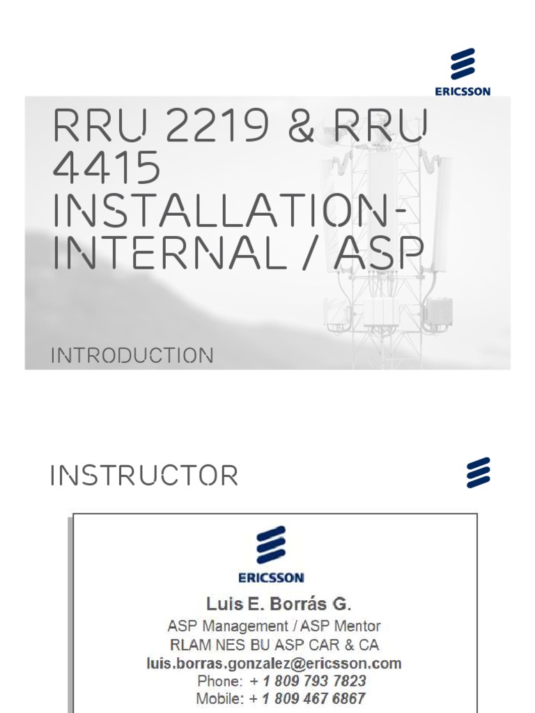 Curso RRU 2219 & RRU 4415 | PDF | Lte (Telecommunication) | Electrical ...