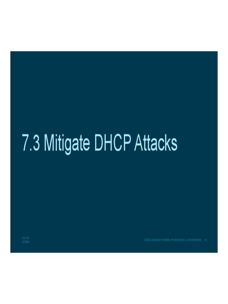 7.3 Mitigate DHCP Attacks | PDF | Denial Of Service Attack | Network Protocols