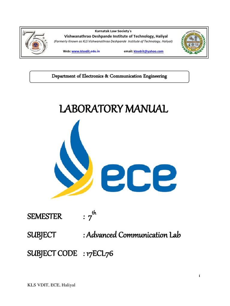 VTU Advanced Communication LAB Manual 2020 - KLS VDIT Haliyal | PDF ...