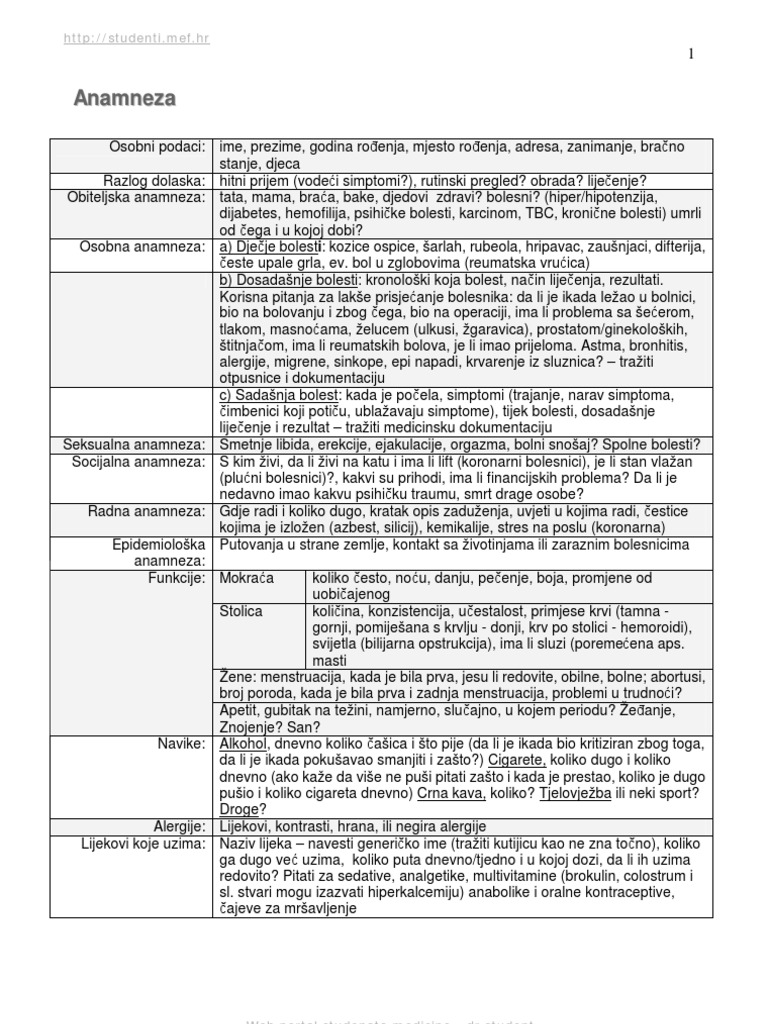 Anamneza | PDF