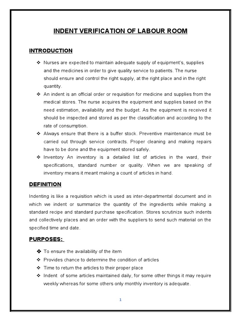 Indent Verification of Labour Room | PDF | Specification (Technical ...