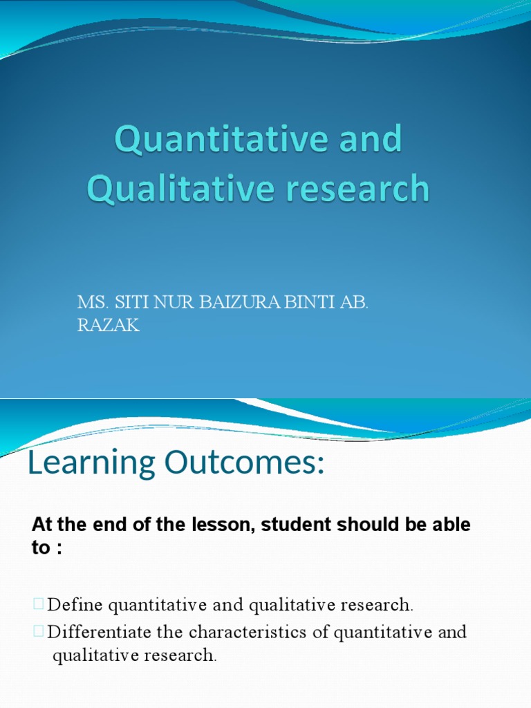 Chapter - 2 Qualitative and Quantitative Research | PDF | Quantitative ...