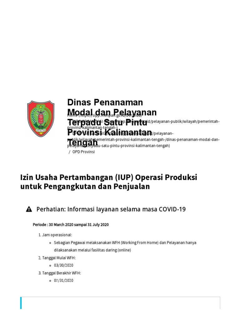 Izin Usaha Pertambangan (IUP) Operasi Produksi Untuk Pengangkutan Dan ...