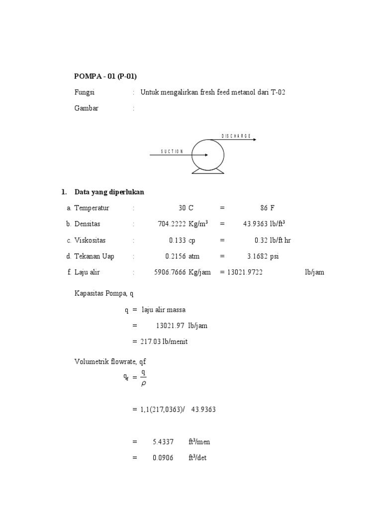 Spek Pompa 1 | PDF | Fluid Dynamics | Gases