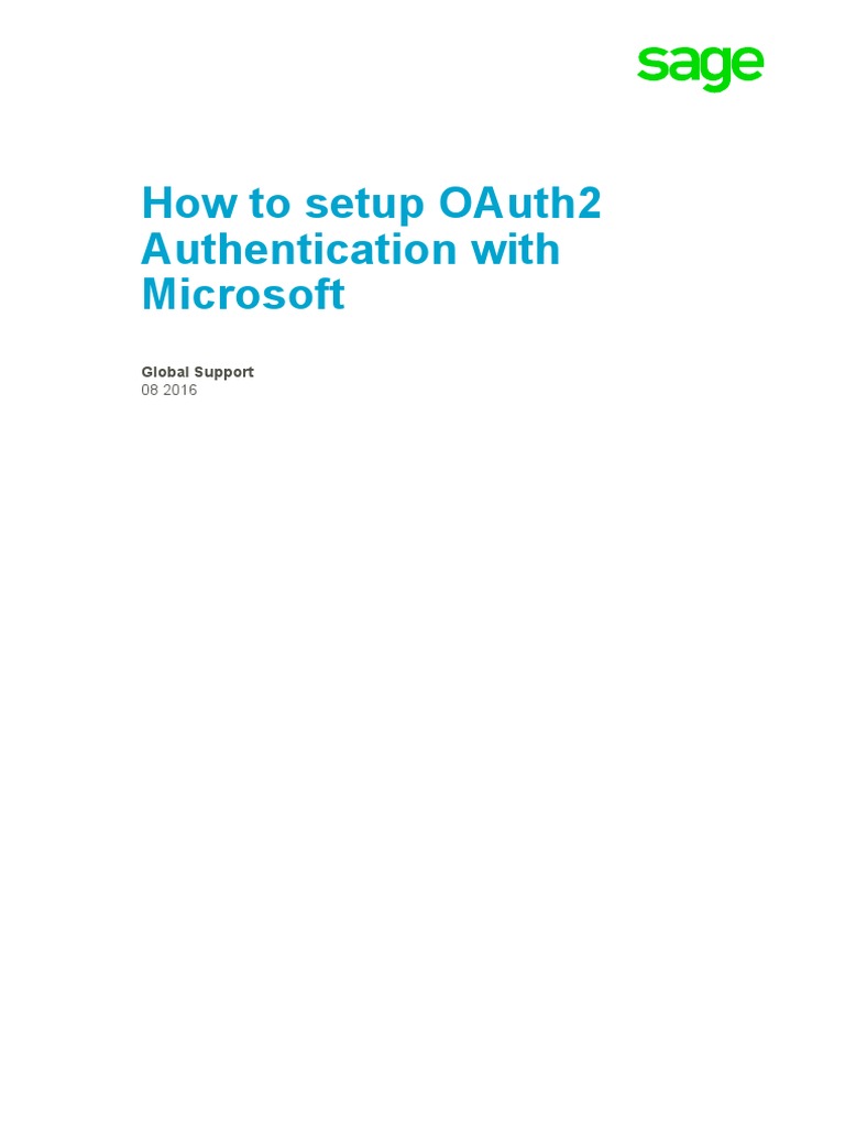 How To Setup Oauth2 Authentication With Microsoft: Global Support | PDF ...