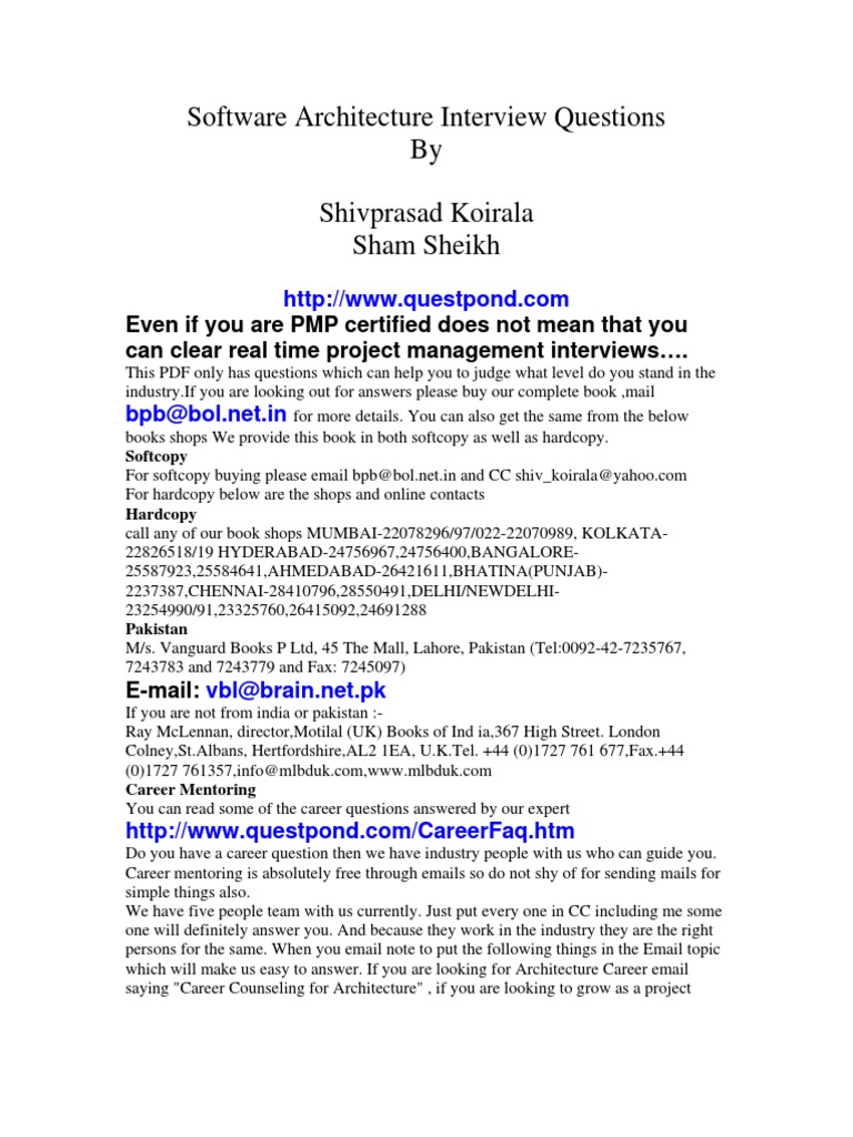 Software Architecture Interview Questions Pdf Class Computer Programming Object Oriented 3413