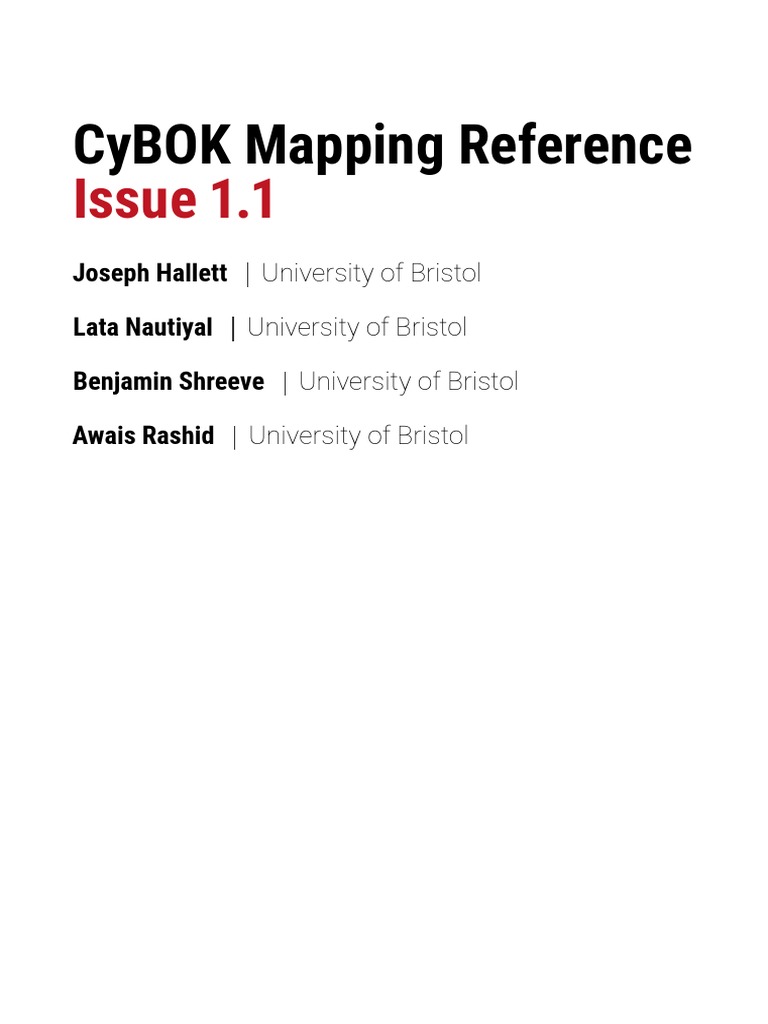 CyBOk Mapping Reference v1.1 | Download Free PDF | Espionage Techniques ...