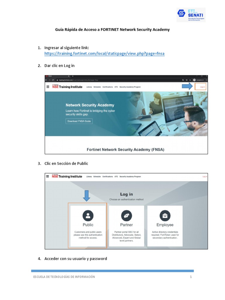 Guía Acceso Rápido a Fortinet Academy | PDF
