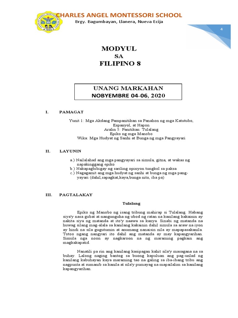 Aralin 5 Module Grade 8 | PDF