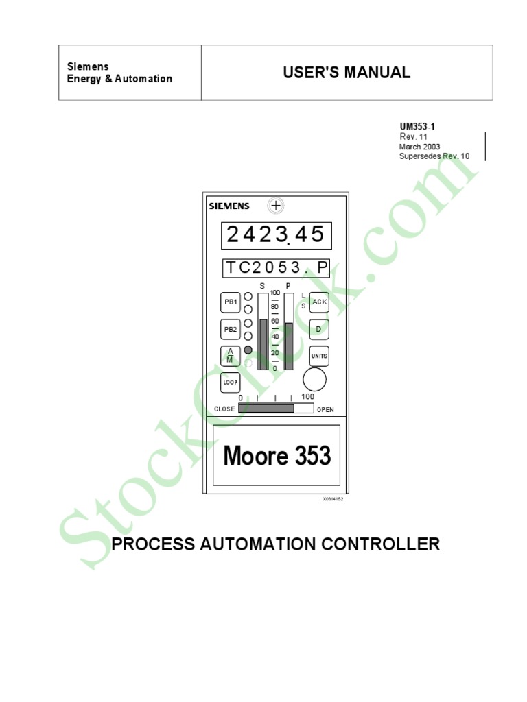 Siemens Model 353 Process Automation Controller Manual1xxx 1536151166 | PDF | Computer ...