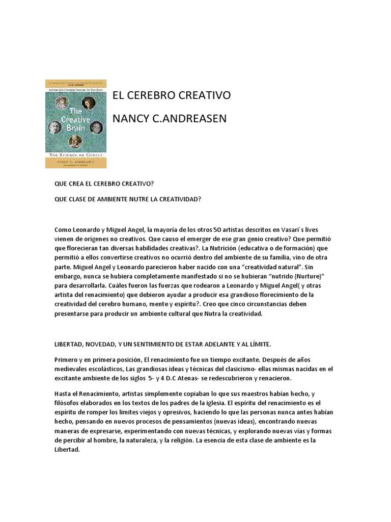 The Creative Brain | PDF | Creatividad | Renacimiento