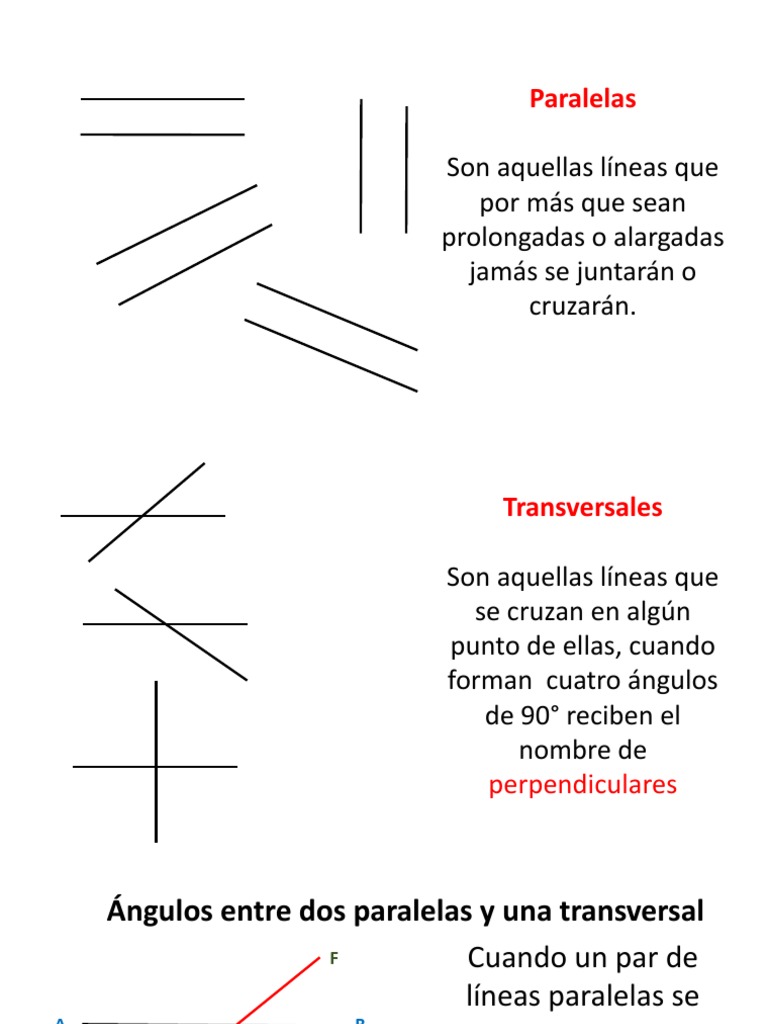 Ángulos y Líneas: Paralelas y Transversales | PDF | Ángulo | Geometría