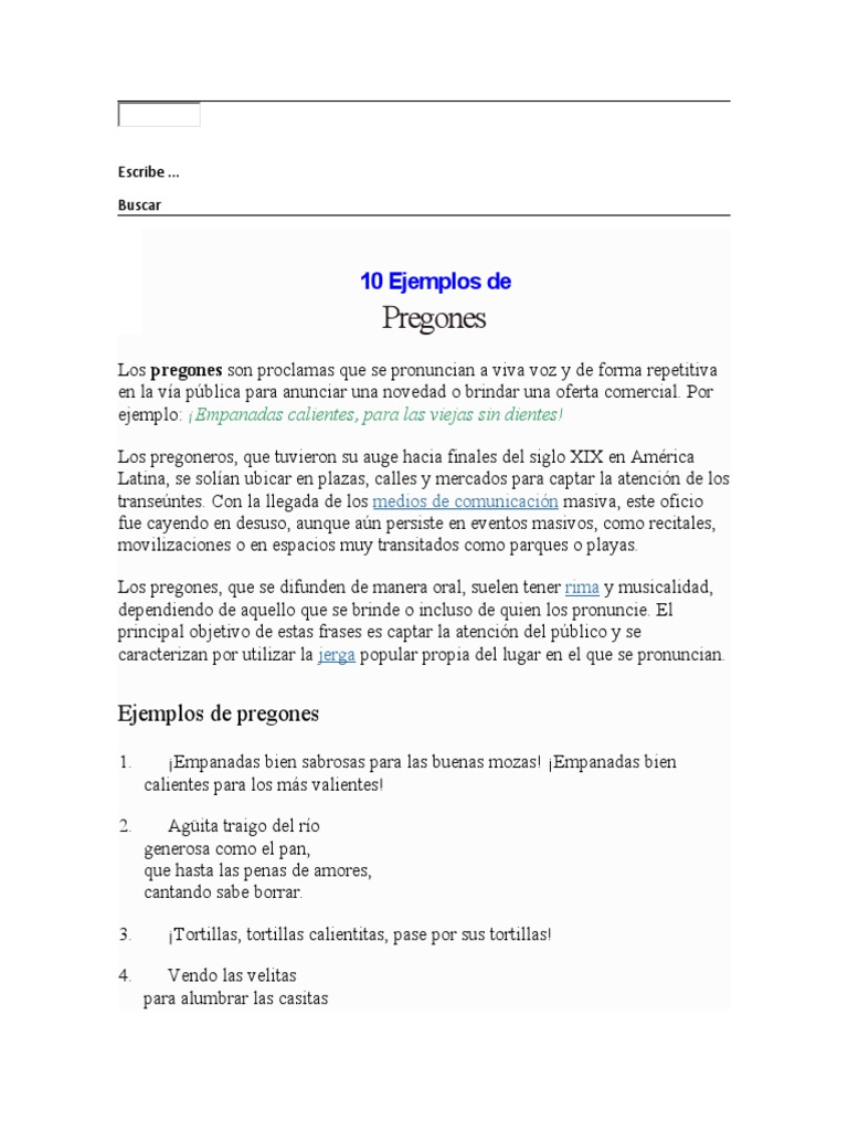 Que Son Los Pregones | PDF